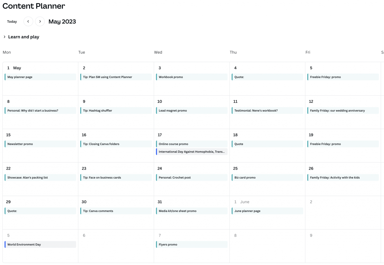 How to use Canva's Content Planner to plan your social media - Pretty ...