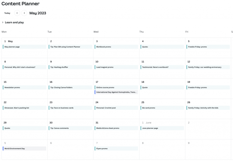 How to use Canva's Content Planner to plan your social media - Pretty ...
